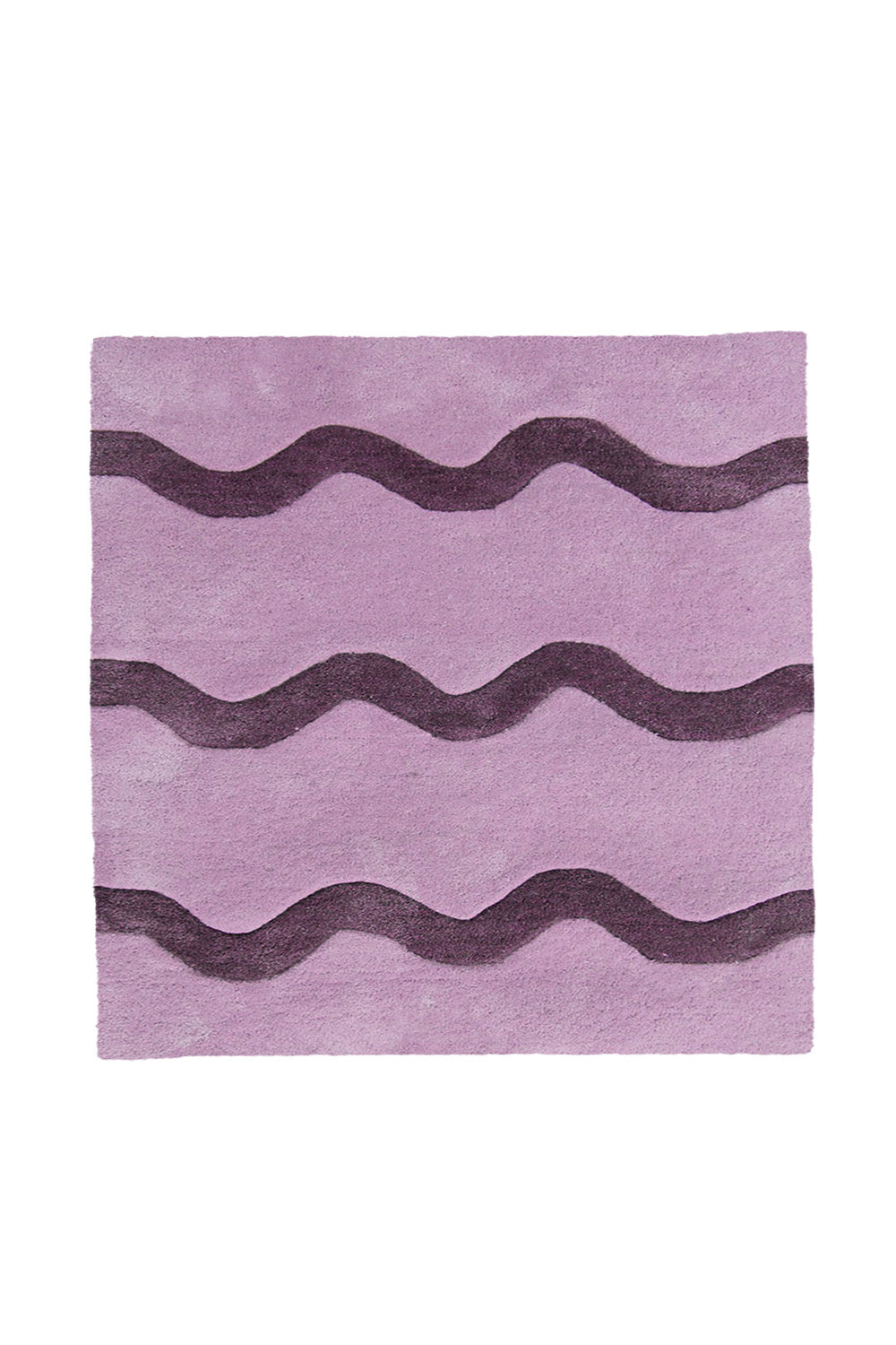 Jubi Wavy Stripe Square Wool Rug Hand-Tufted Modern Colorful Area Rug ...