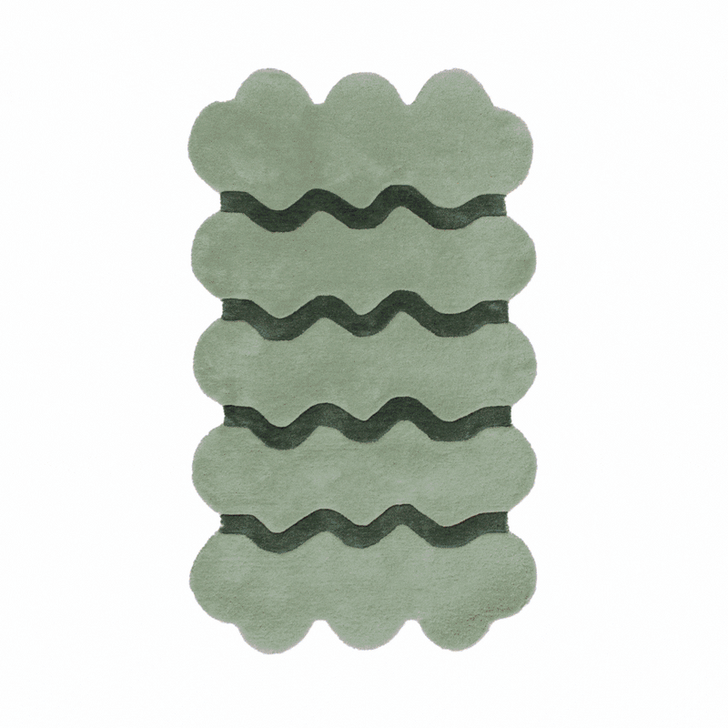 Jubi Rolling Tides Organic Shaped Wool Rug Modern Hand Tufted Irregular ...