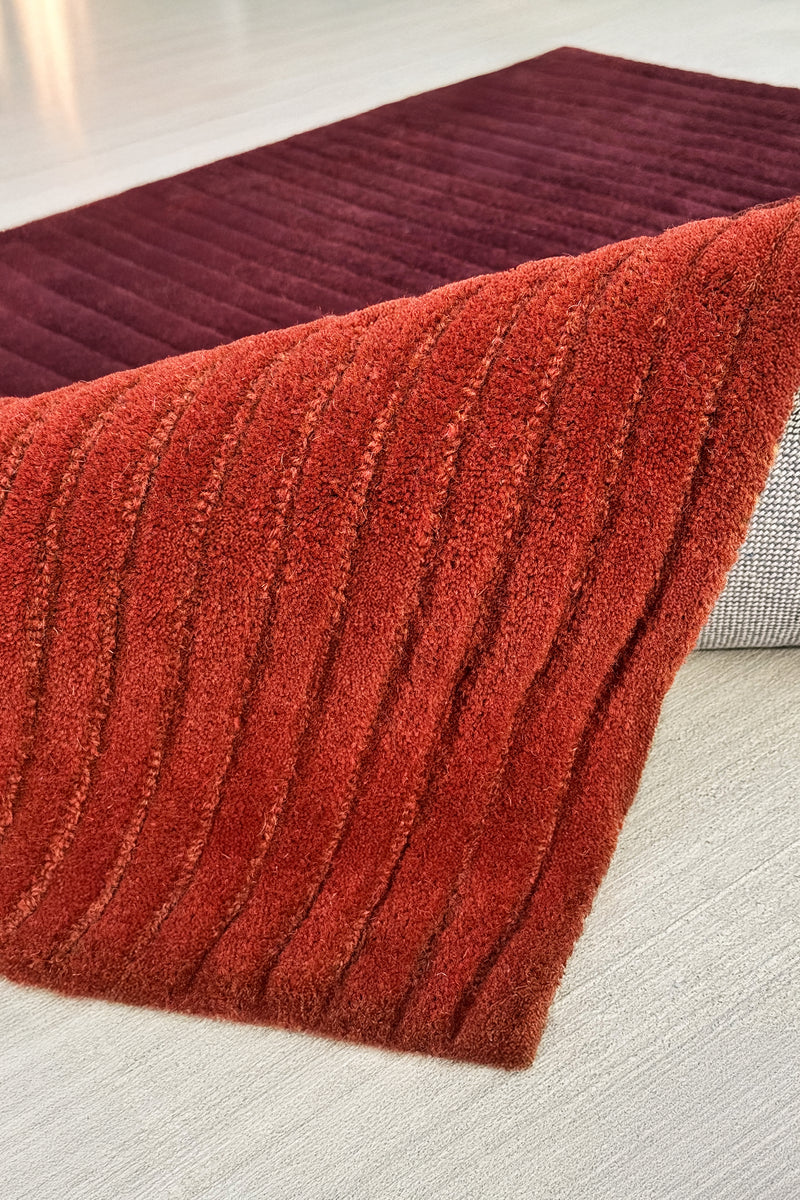 Jubi Ridge Duo Hand Tufted Wool Area Rug in Bold Colors Custom Sizes ...